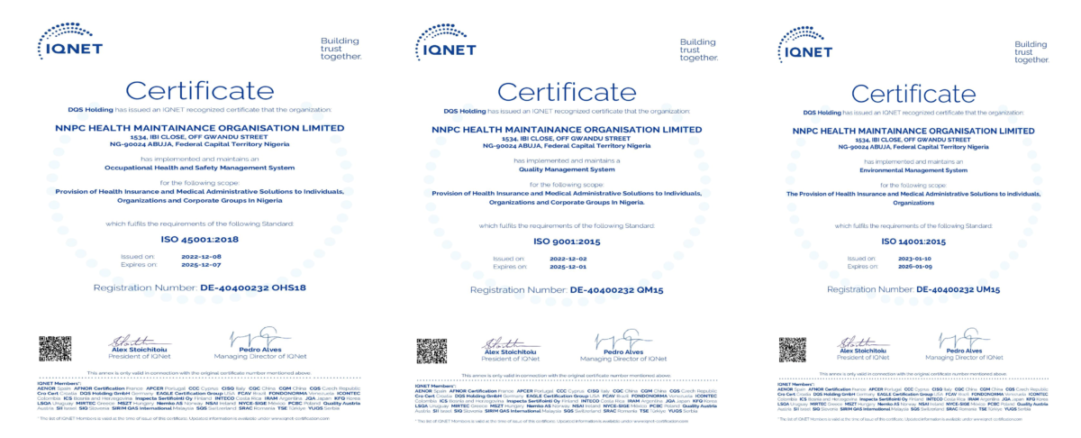 NNPC HMO ISO Certified - NNPC HMO Website